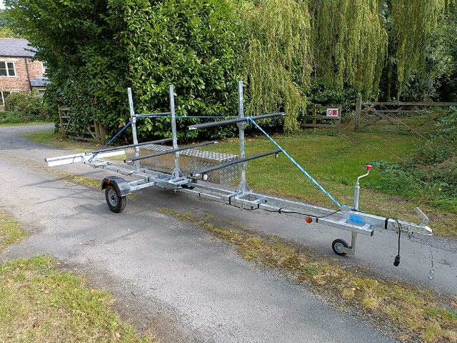 Canoe Kayak trailer adjustable twin - Trevor Steels Trailers